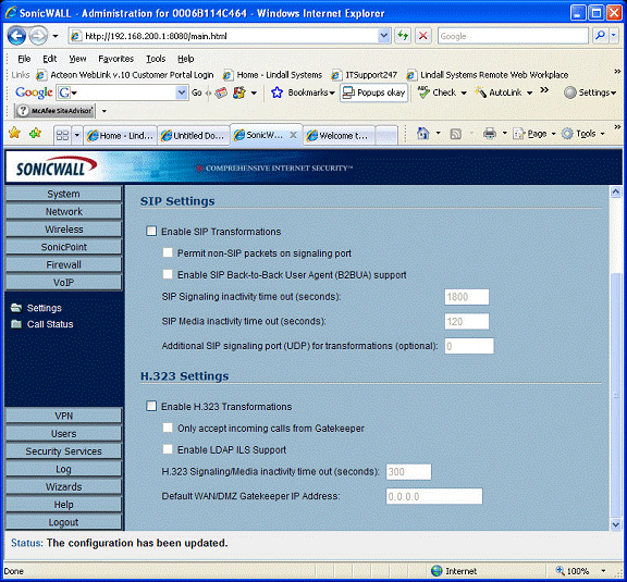 Sonicwall SIP NAT Tips